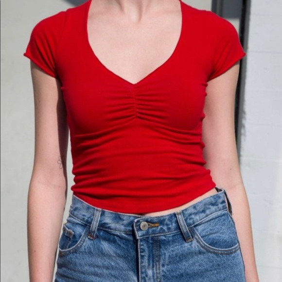 Brandy Melville | Tops | Brandy Melville Red Gina Top | Poshmark